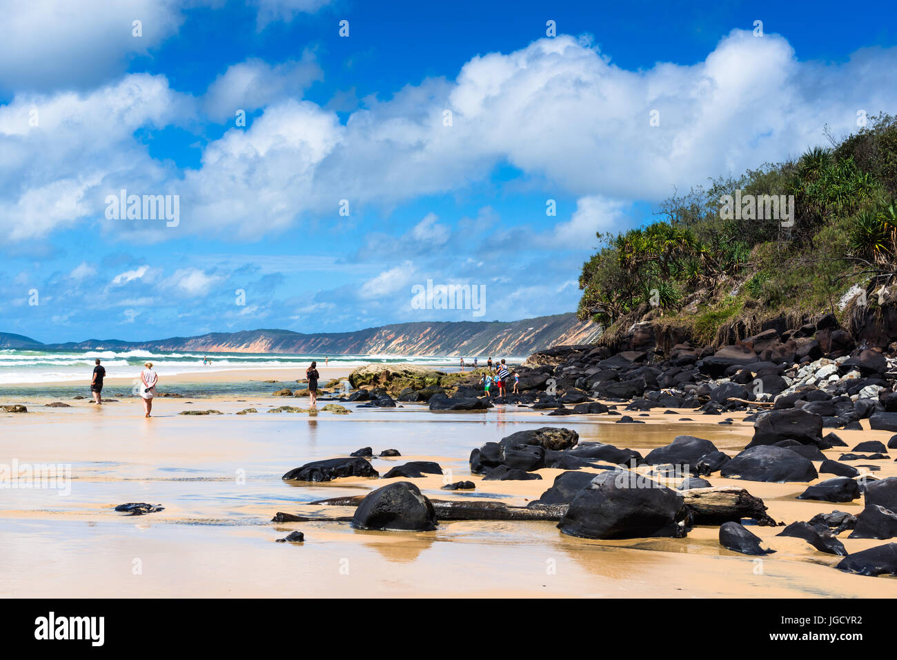 Double Island Point and the coloured sands of Rainbow Beach, Great ...
