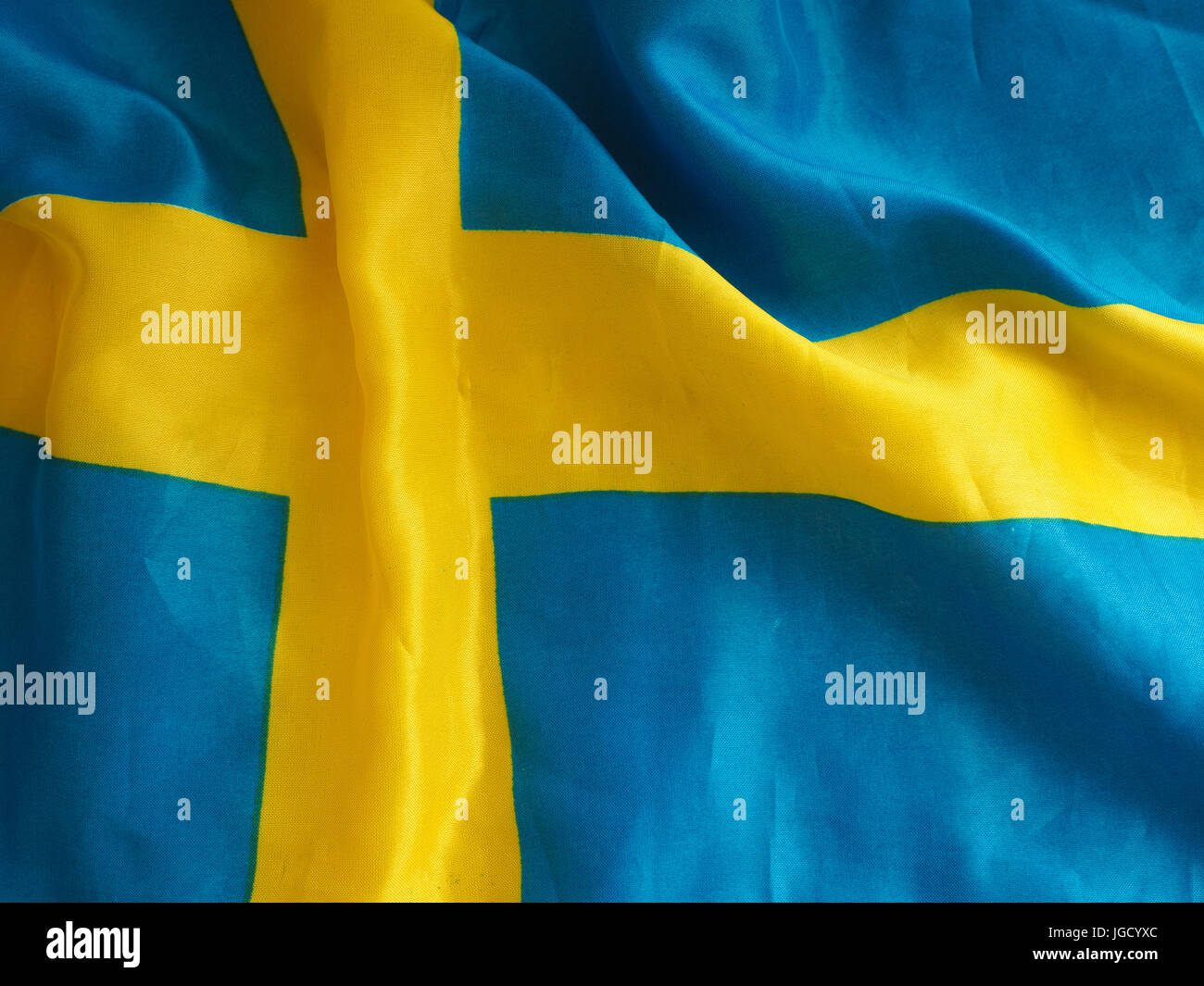 Texture of the Swedish flag, close up shot Stock Photo - Alamy