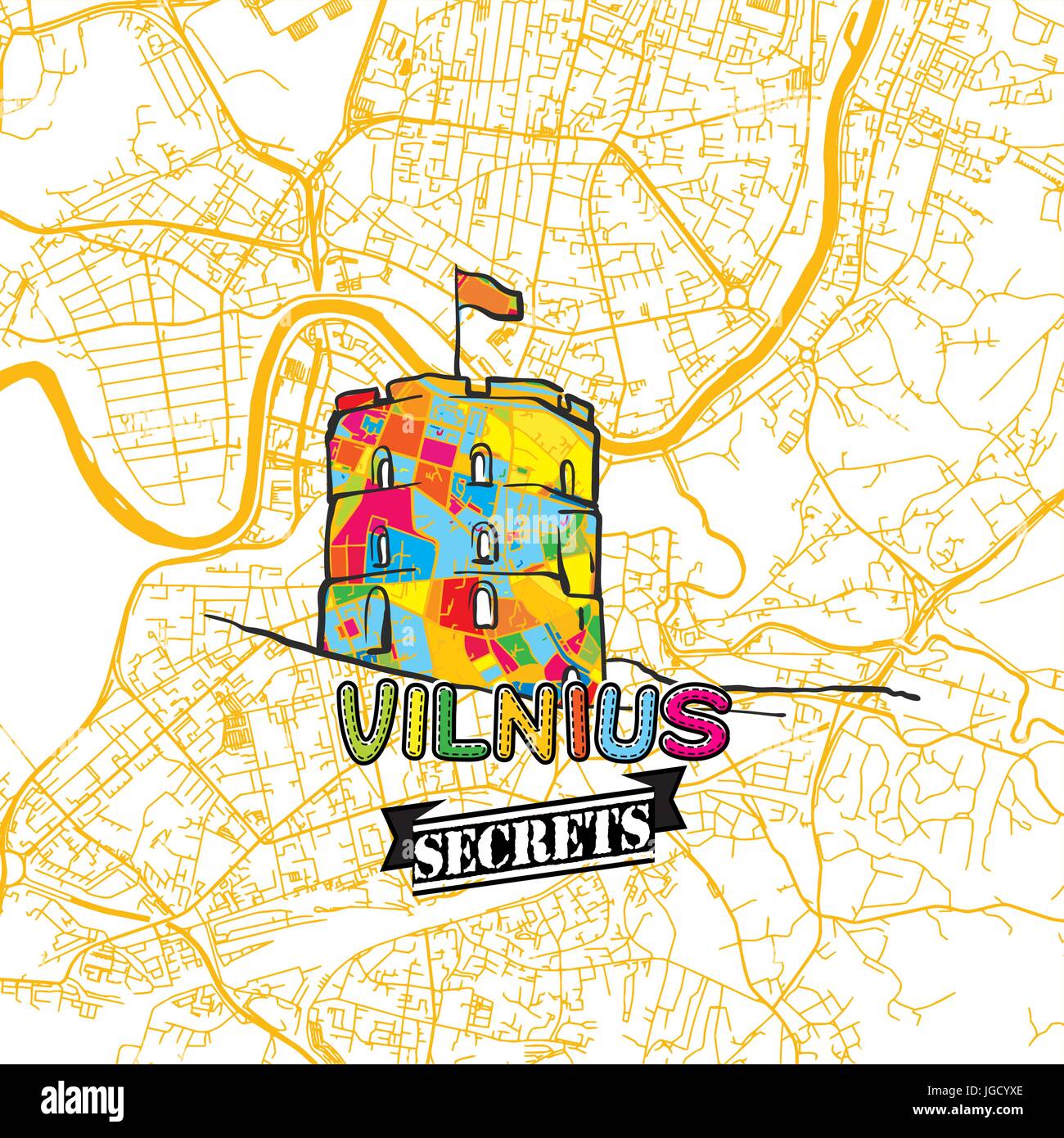 Vilnius roads map hi-res stock photography and images - Alamy