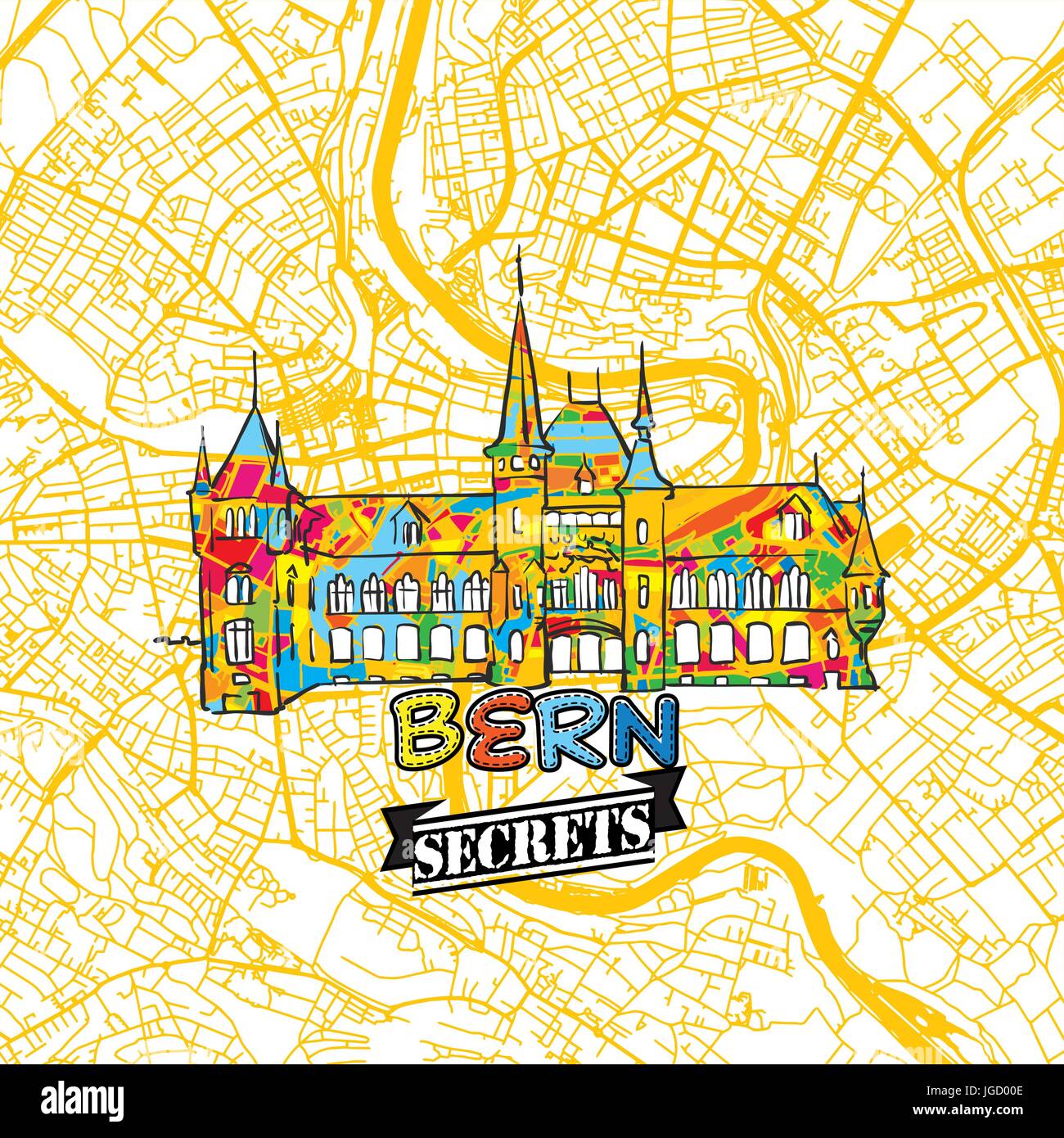 Bern map vector hi-res stock photography and images - Alamy