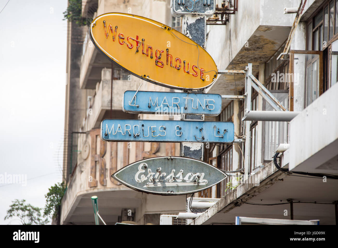 Old business signs in Maputo, Mozambique Stock Photo - Alamy