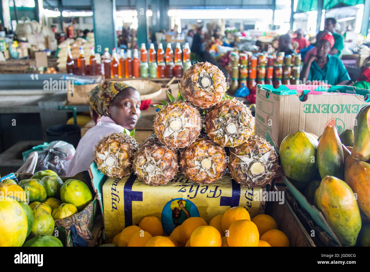 Pineapples, Mercado Municipal, Municipal Market in Maputo, Mozambique ...