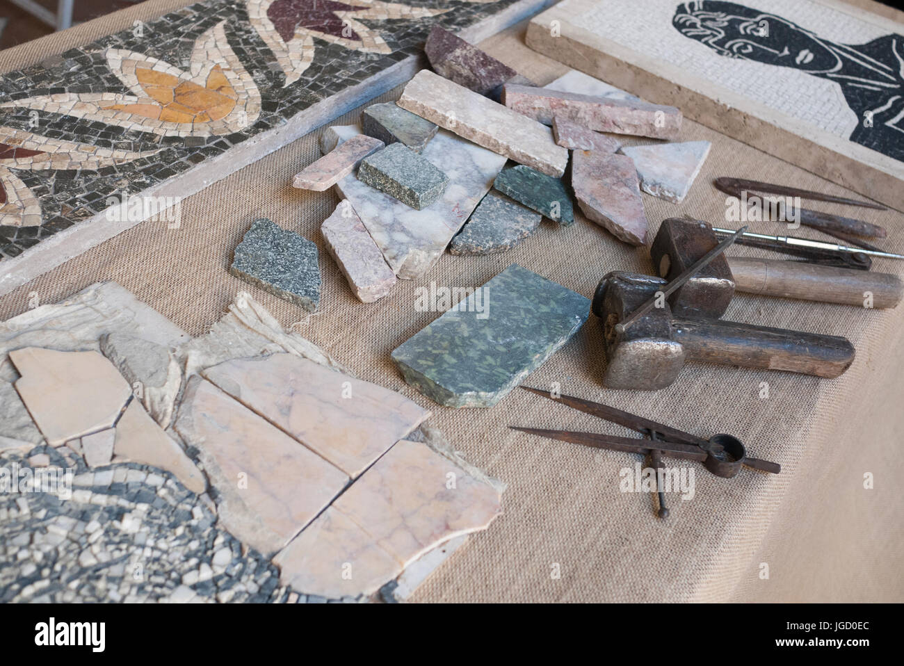 Tools for mosaic art Stock Photo - Alamy