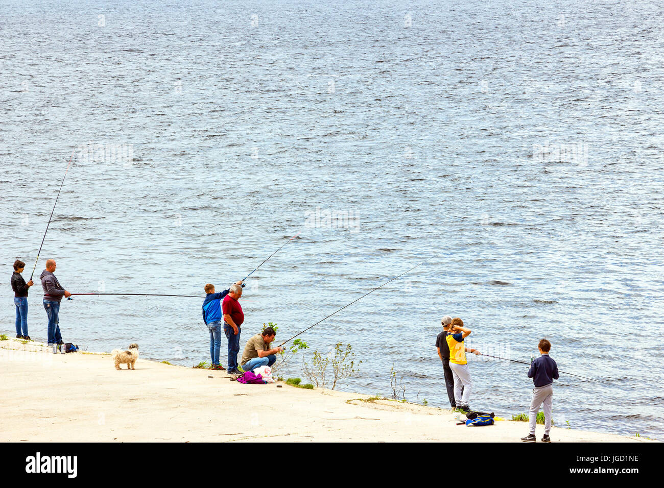 Fishermen catch fish Stock Photo - Alamy