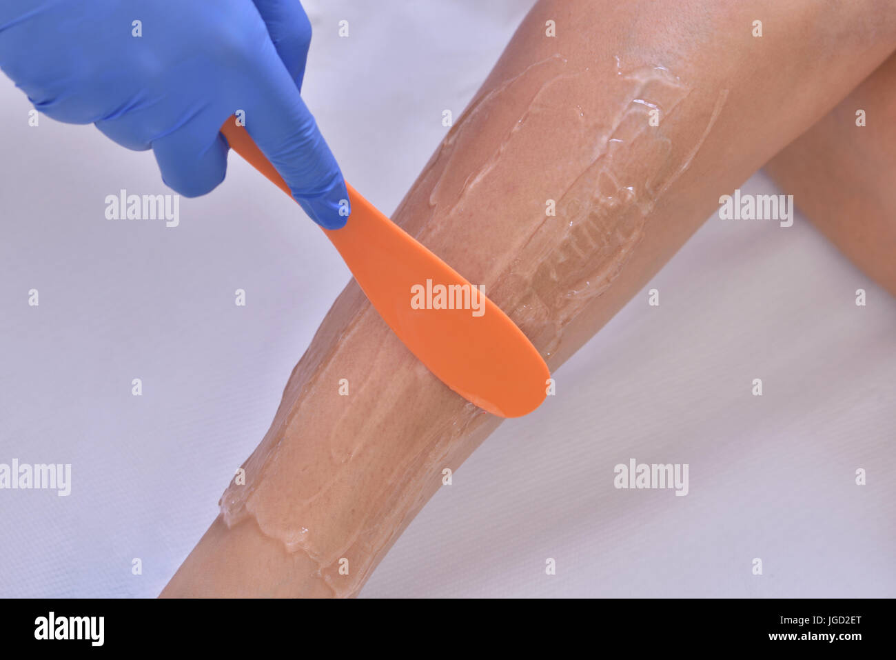 Young beautiful woman gets professional skin treatment in a ...