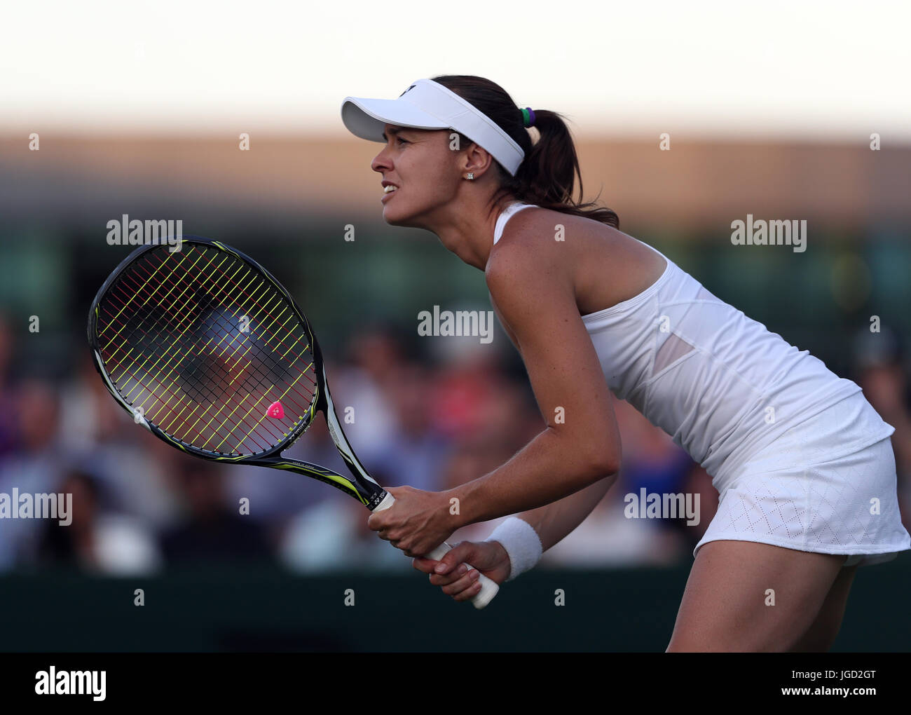 Martina Hingis during her doubles match on day three of the Wimbledon ...