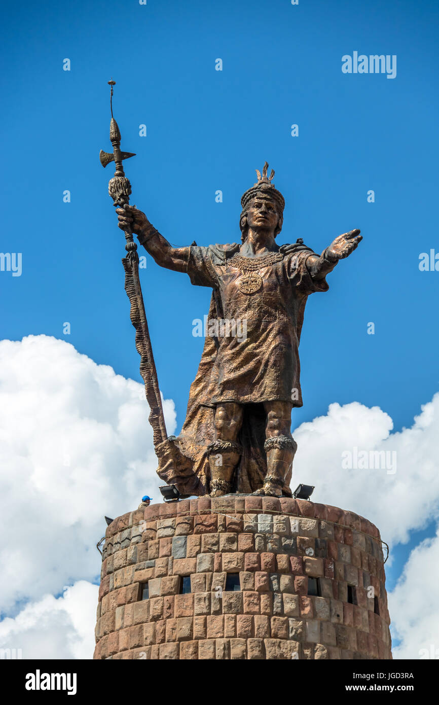 Inca Pachacutec Monument - Cusco, Peru Stock Photo - Alamy
