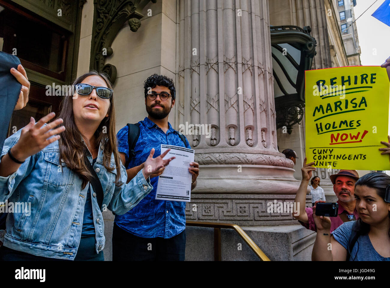 A rally in support of Marisa Holmes outside CUNY Graduate Center in ...