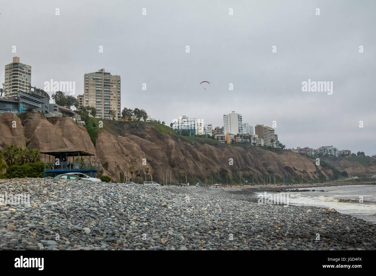 Beach view of Miraflores green Coast - Lima, Peru Stock Photo - Alamy