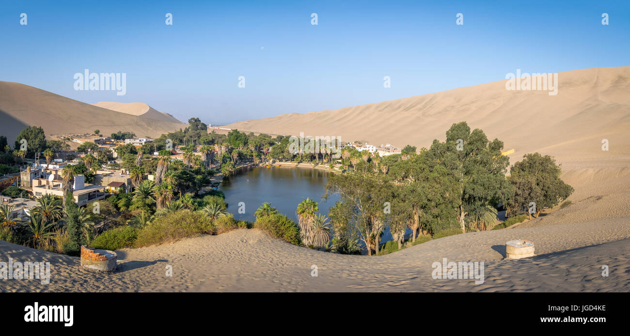 Panoramic view of Huacachina Oasis - Ica, Peru Stock Photo - Alamy