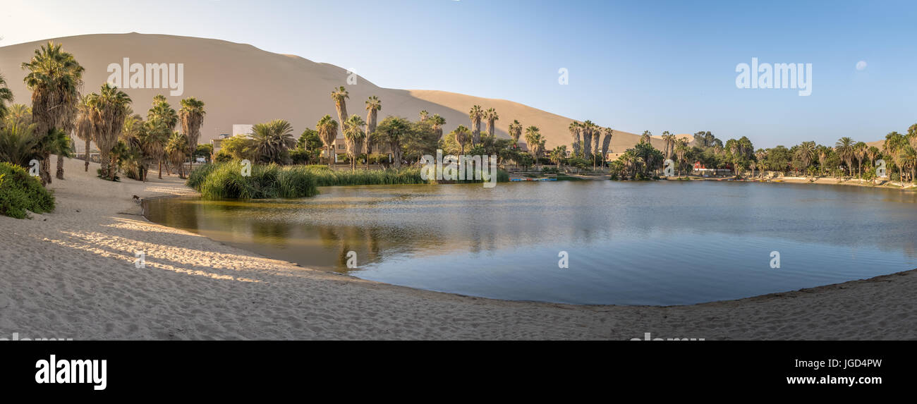 Panoramic view of Huacachina Oasis - Ica, Peru Stock Photo - Alamy