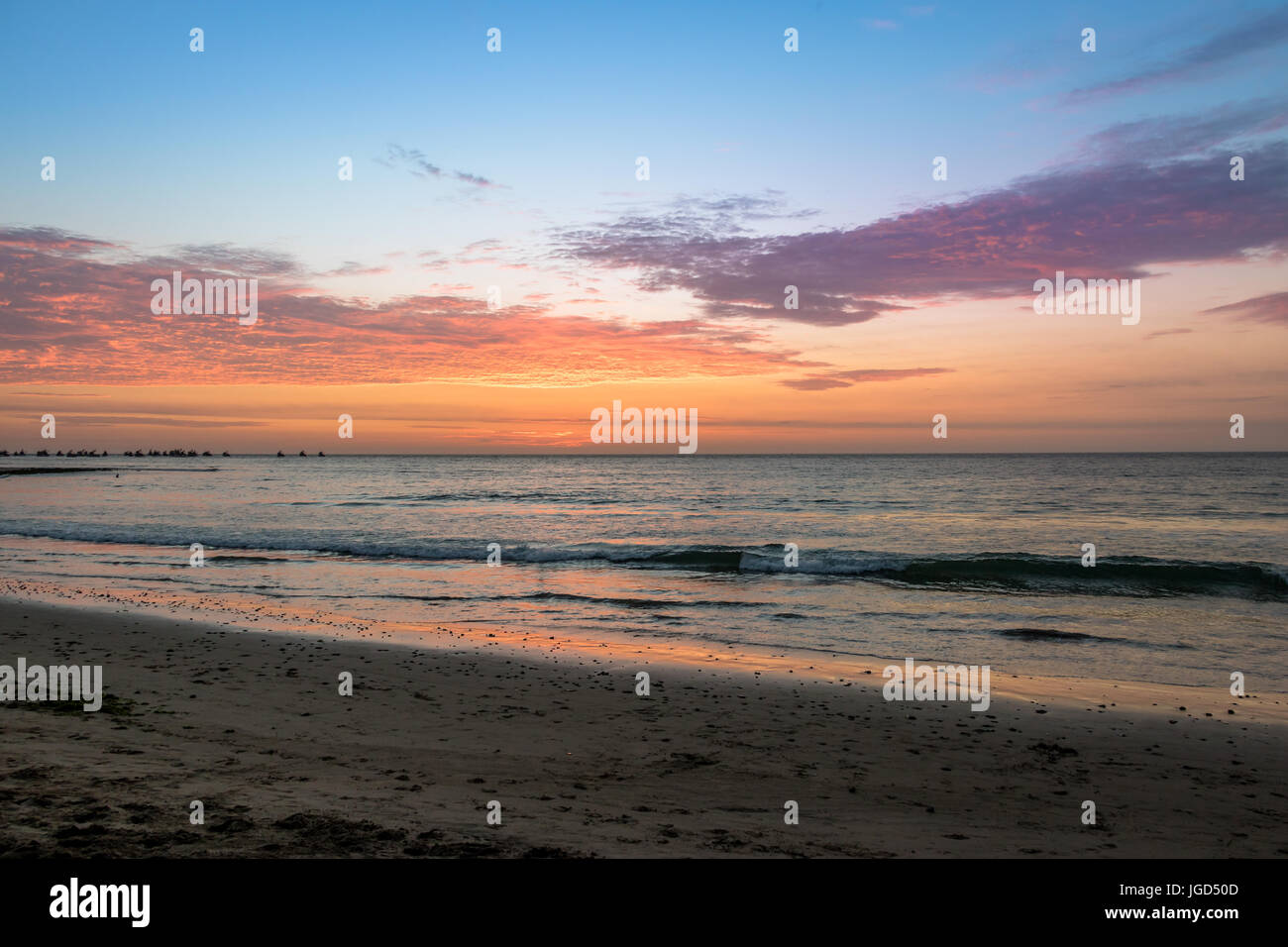 Beautiful sunset in Mancora Beach - Mancora, Peru Stock Photo - Alamy
