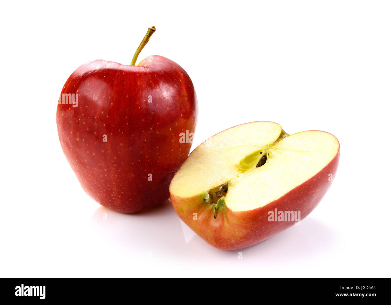 Red apple with slice isolated on white Stock Photo - Alamy