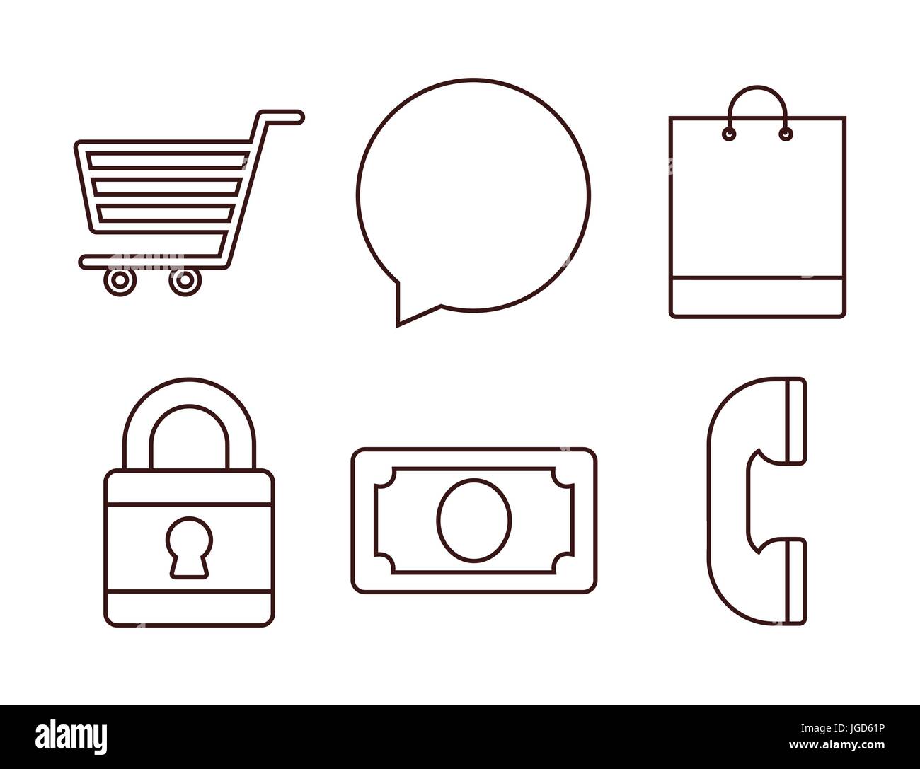 shopping related icons over white background vector illustration Stock ...