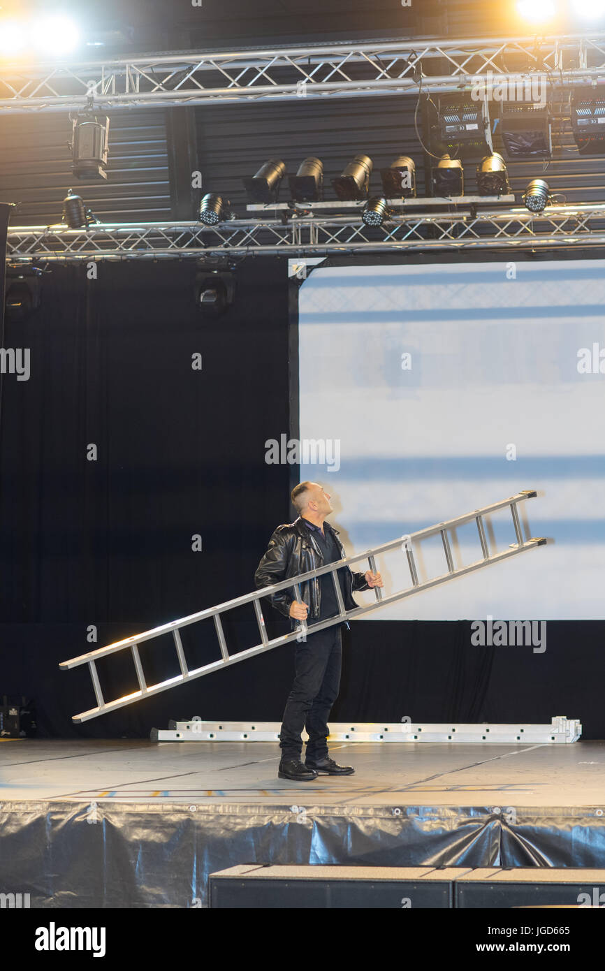Installing a stage hi-res stock photography and images - Alamy