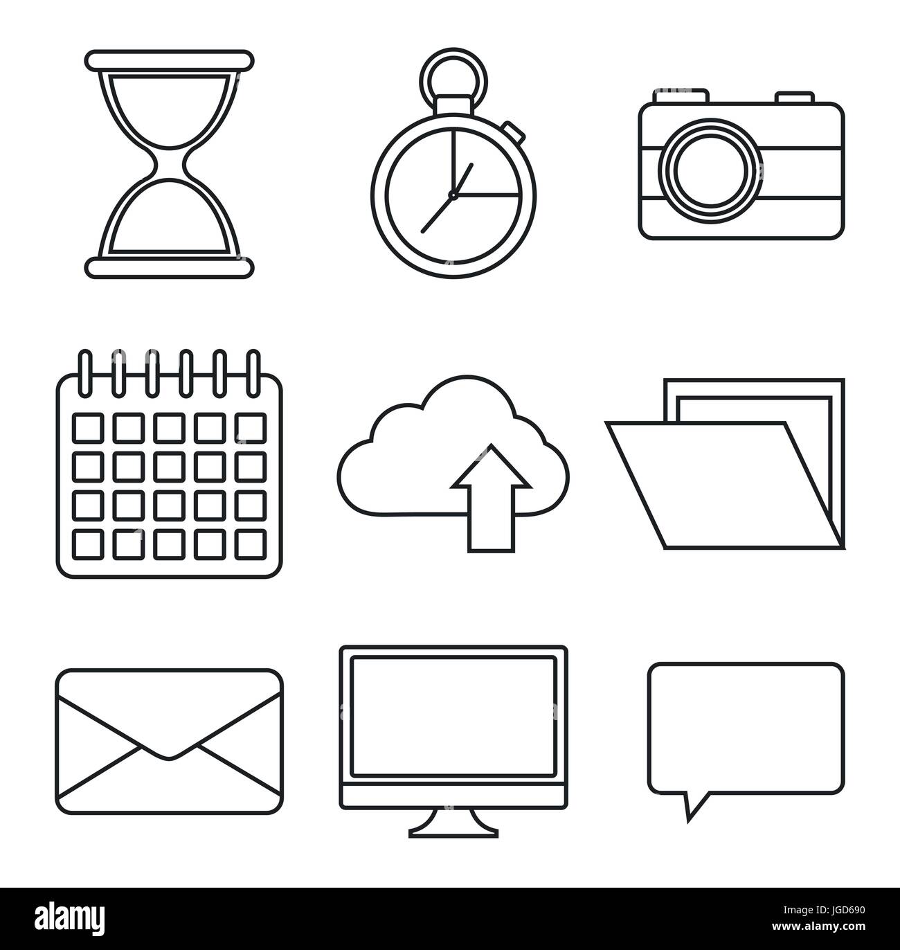 digital marketing related icons over white background vector ...
