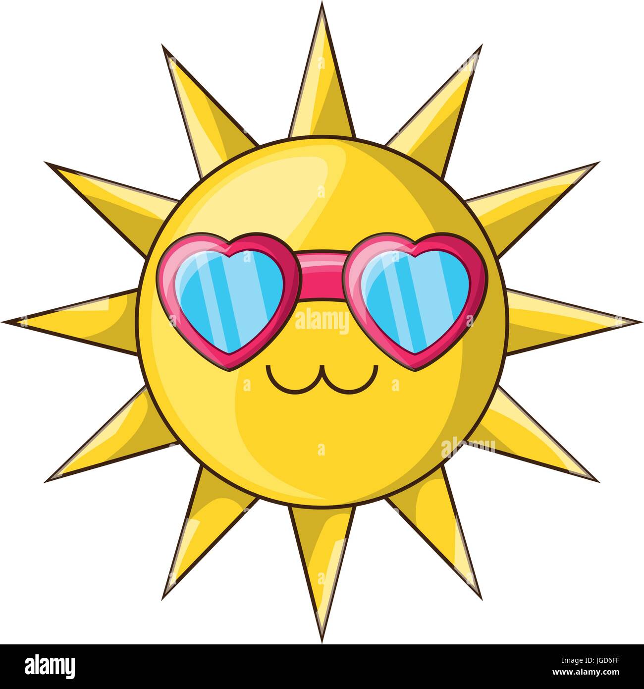 Sun funny cartoon icon vector illustration graphic design Stock Vector ...