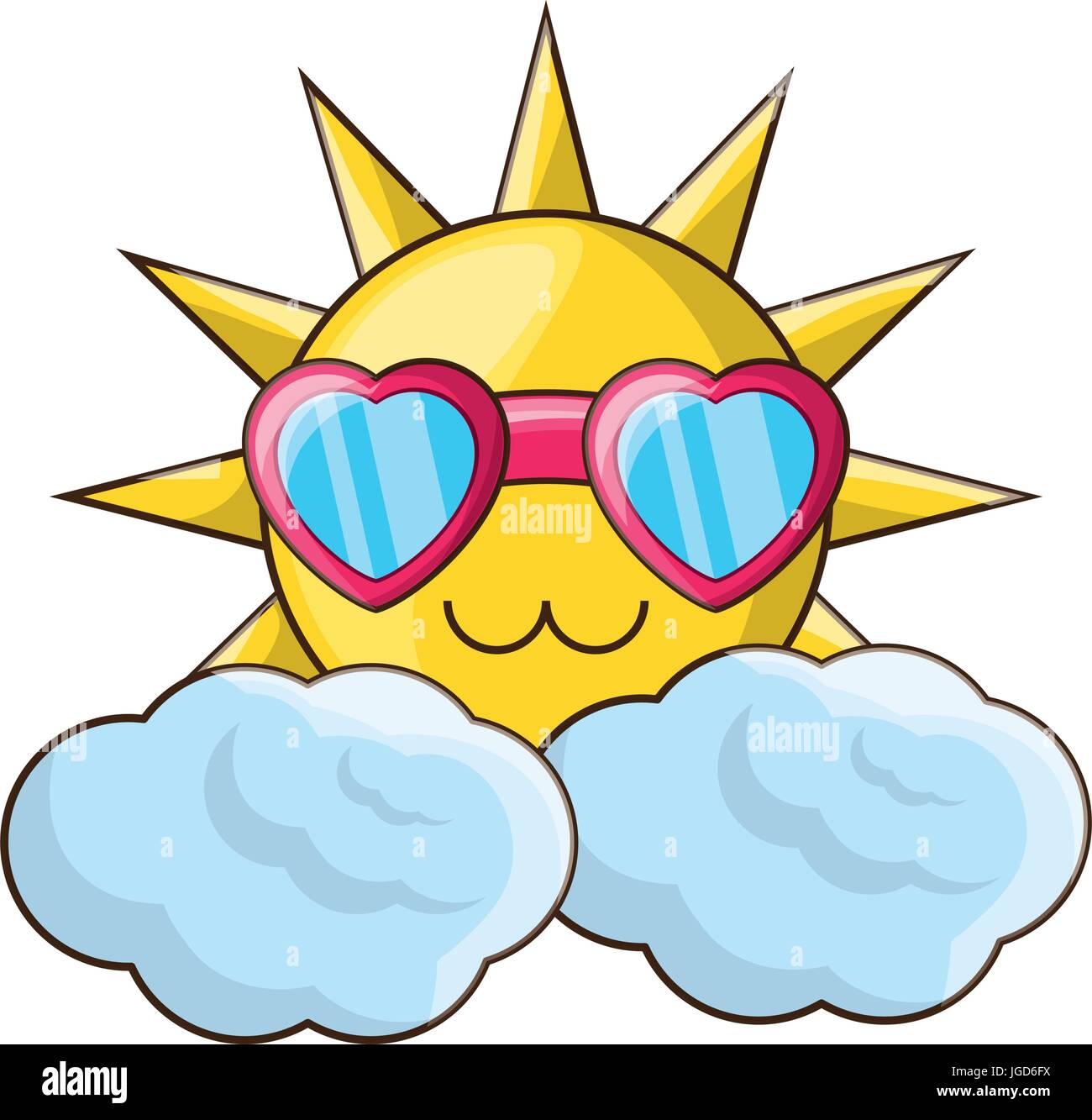 Sun funny cartoon icon vector illustration graphic design Stock Vector ...