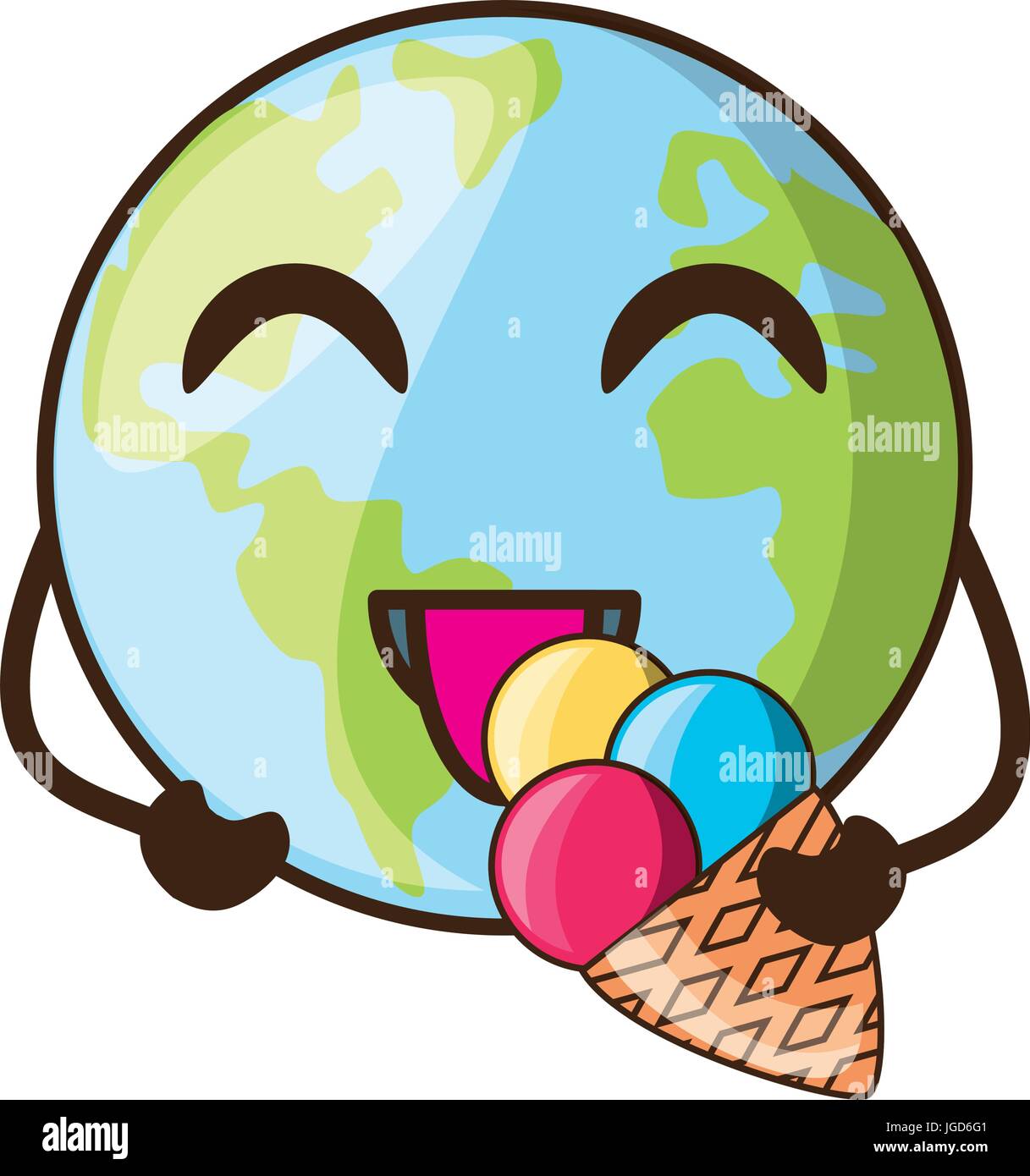 Planet earh cartoon icon vector illustration graphic design Stock ...