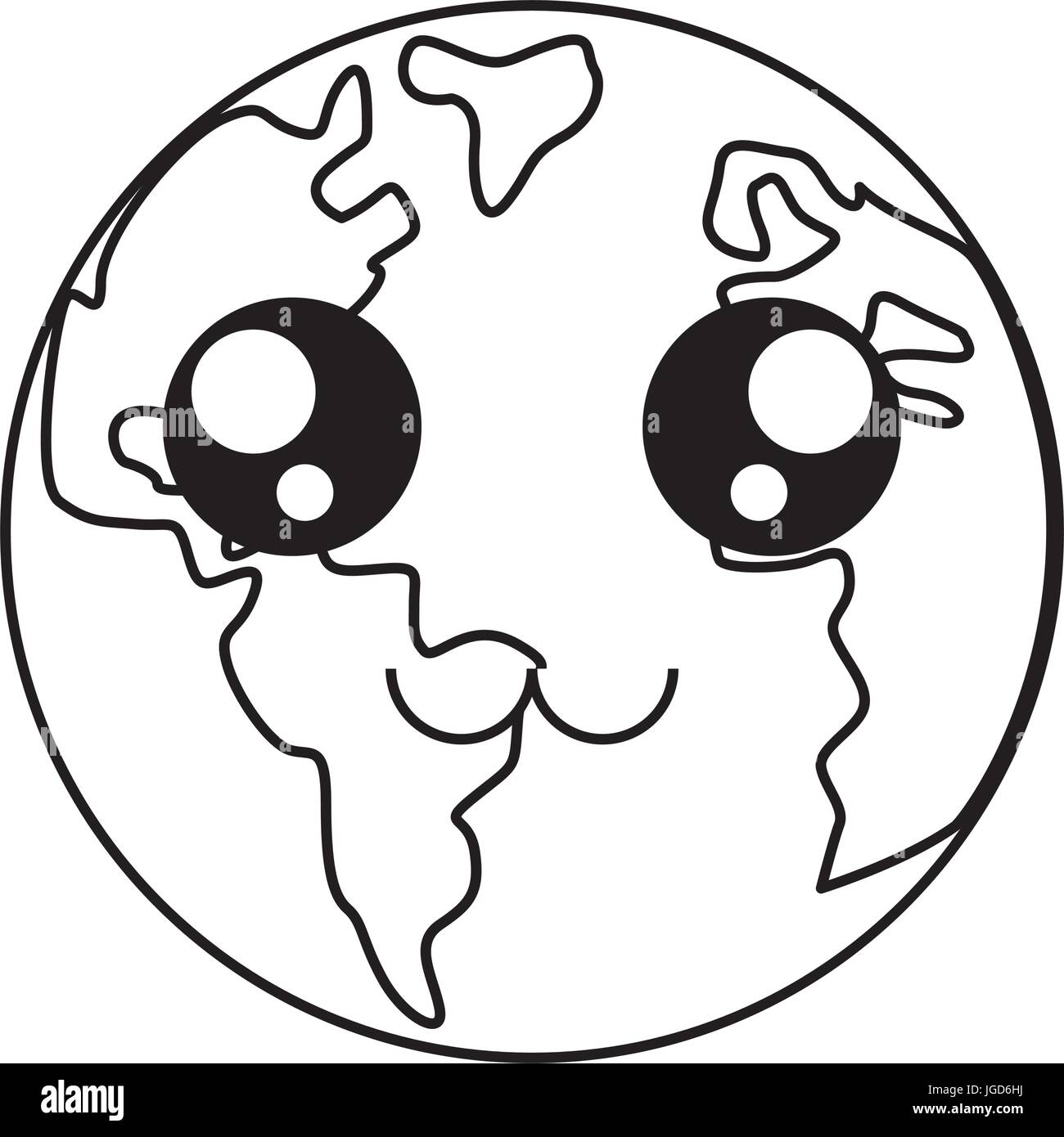 Planet earh cartoon icon vector illustration graphic design Stock ...