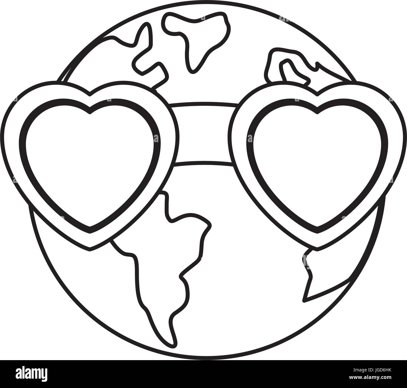 Planet earh cartoon icon vector illustration graphic design Stock ...