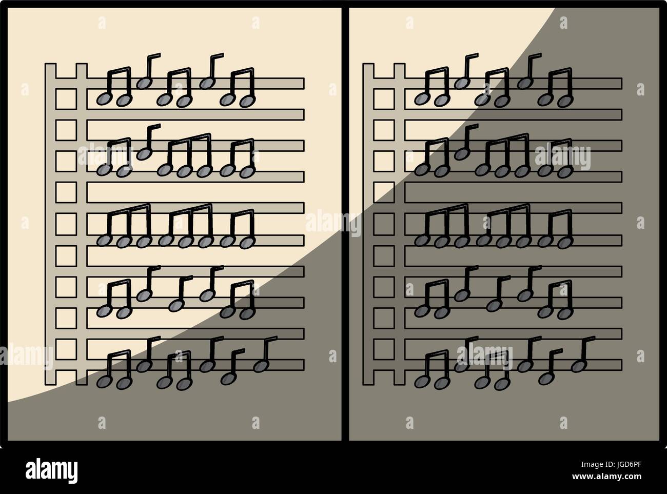 Musical partiture sheets icon vector illustration graphic design Stock ...