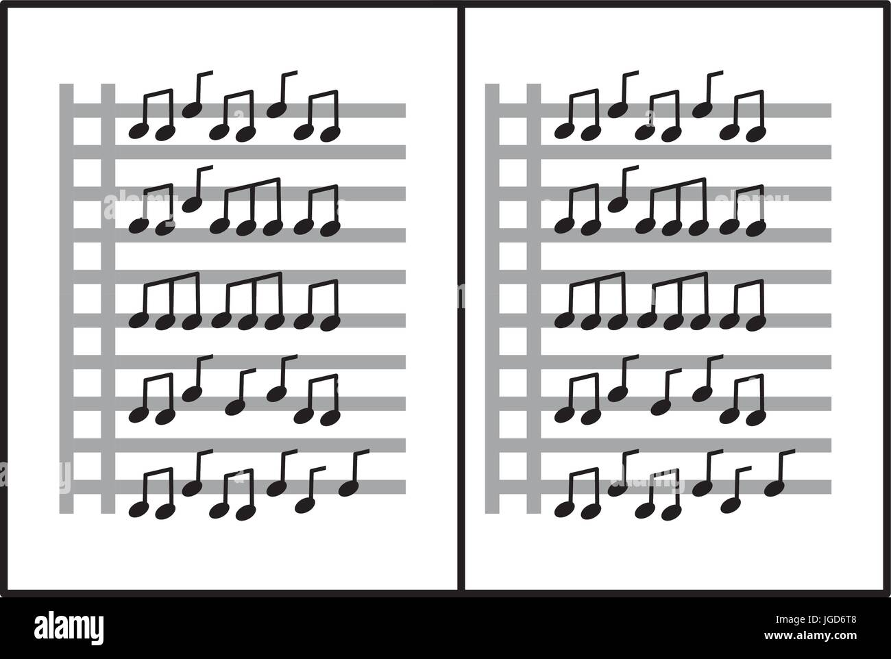 Musical partiture sheets icon vector illustration graphic design Stock ...