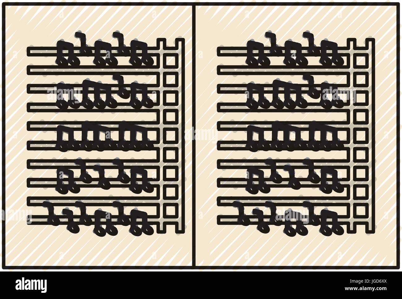 Musical partiture sheets icon vector illustration graphic design Stock ...