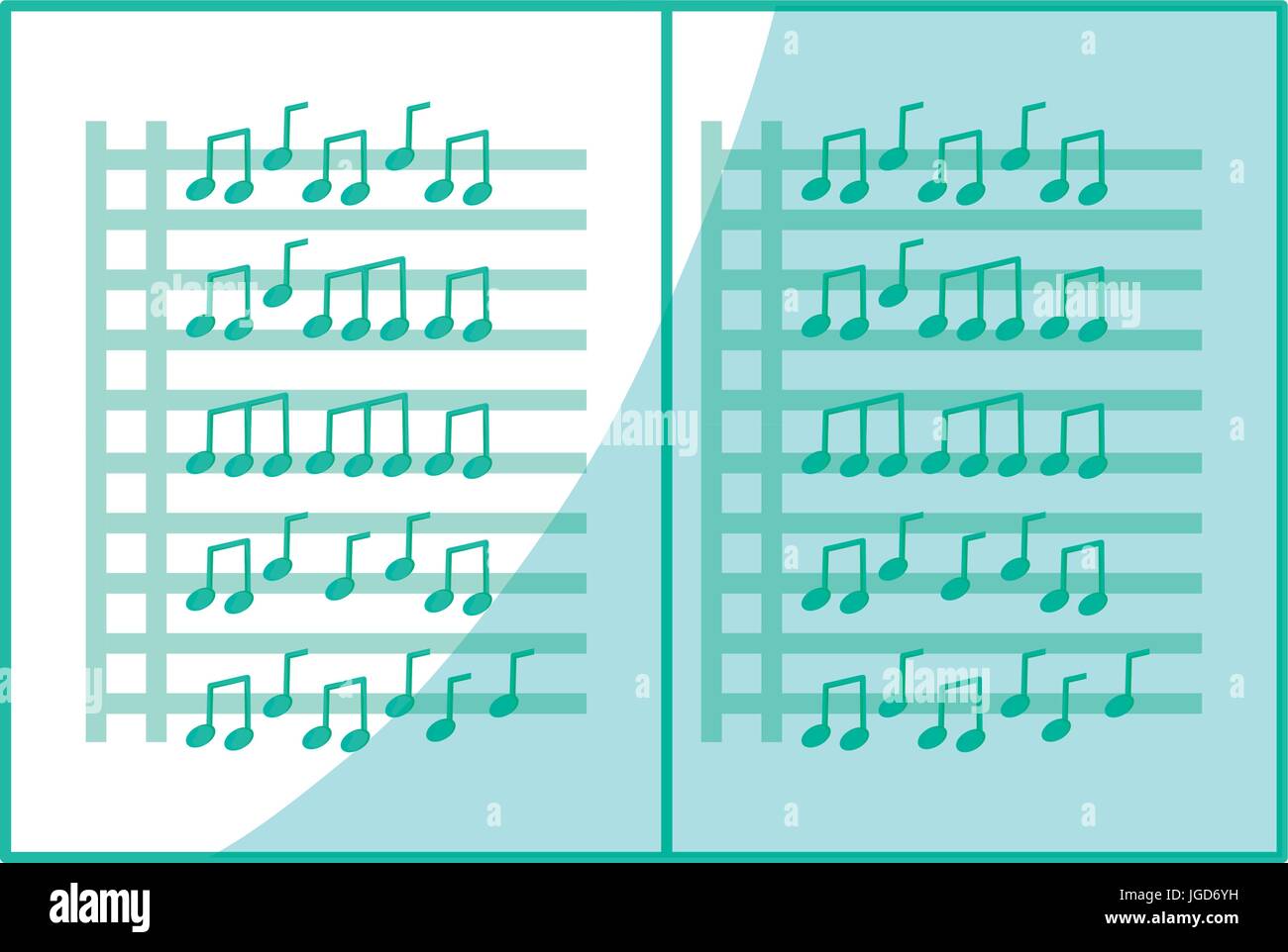 Musical partiture sheets icon vector illustration graphic design Stock ...