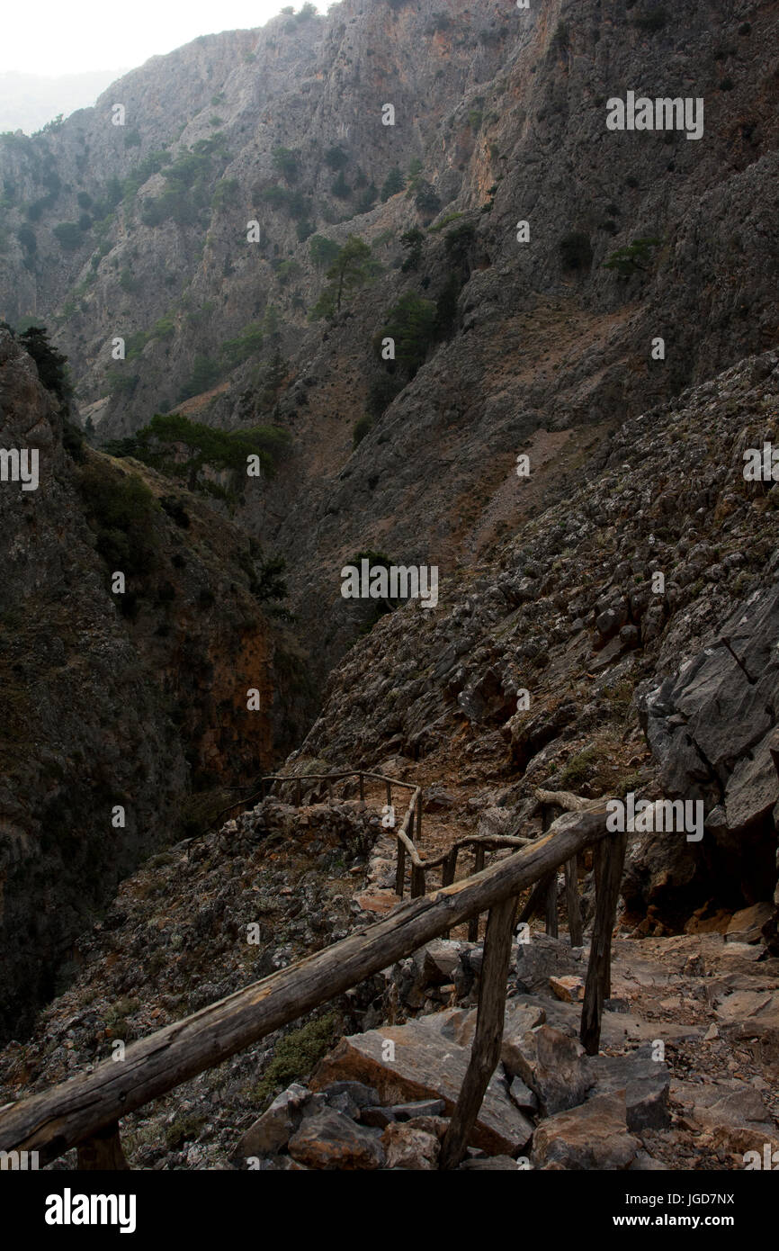 Aradena Gorge is a deep limestone canyon running from the Lefka Ori or ...