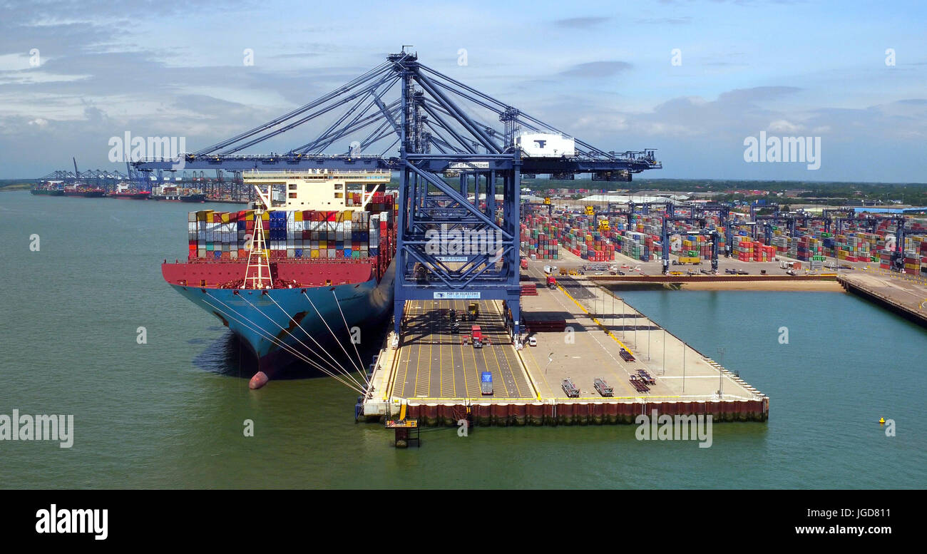 An aerial view of the Port of Felixstowe in Suffolk Stock Photo - Alamy