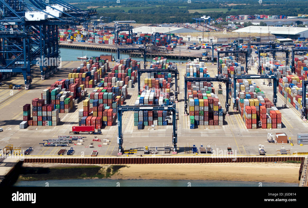 An aerial view of the Port of Felixstowe in Suffolk Stock Photo - Alamy