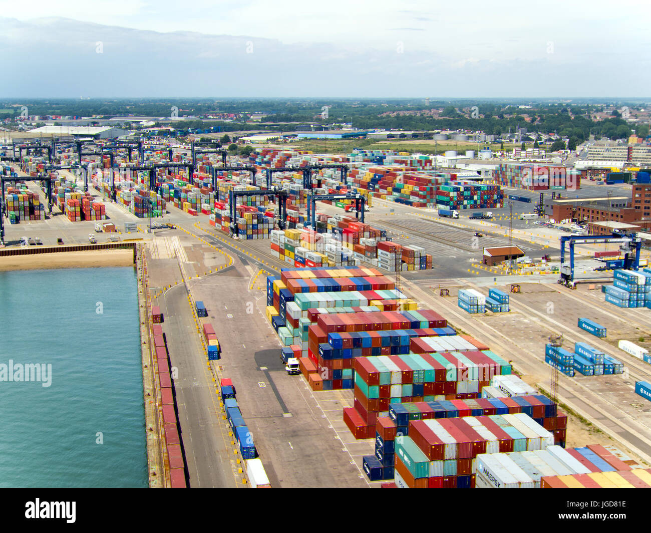 An aerial view of the Port of Felixstowe in Suffolk Stock Photo - Alamy
