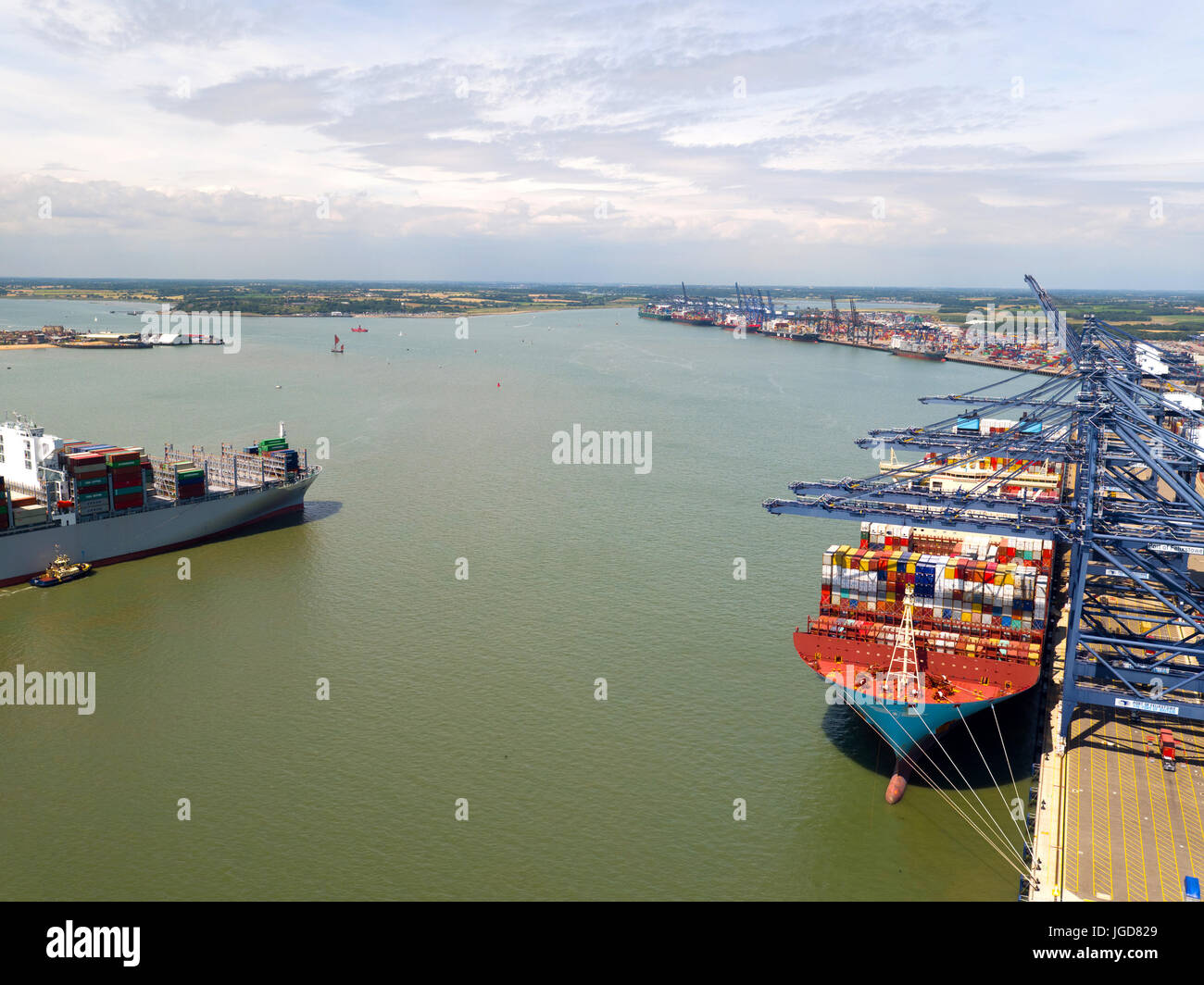 An aerial view of the Port of Felixstowe in Suffolk Stock Photo - Alamy
