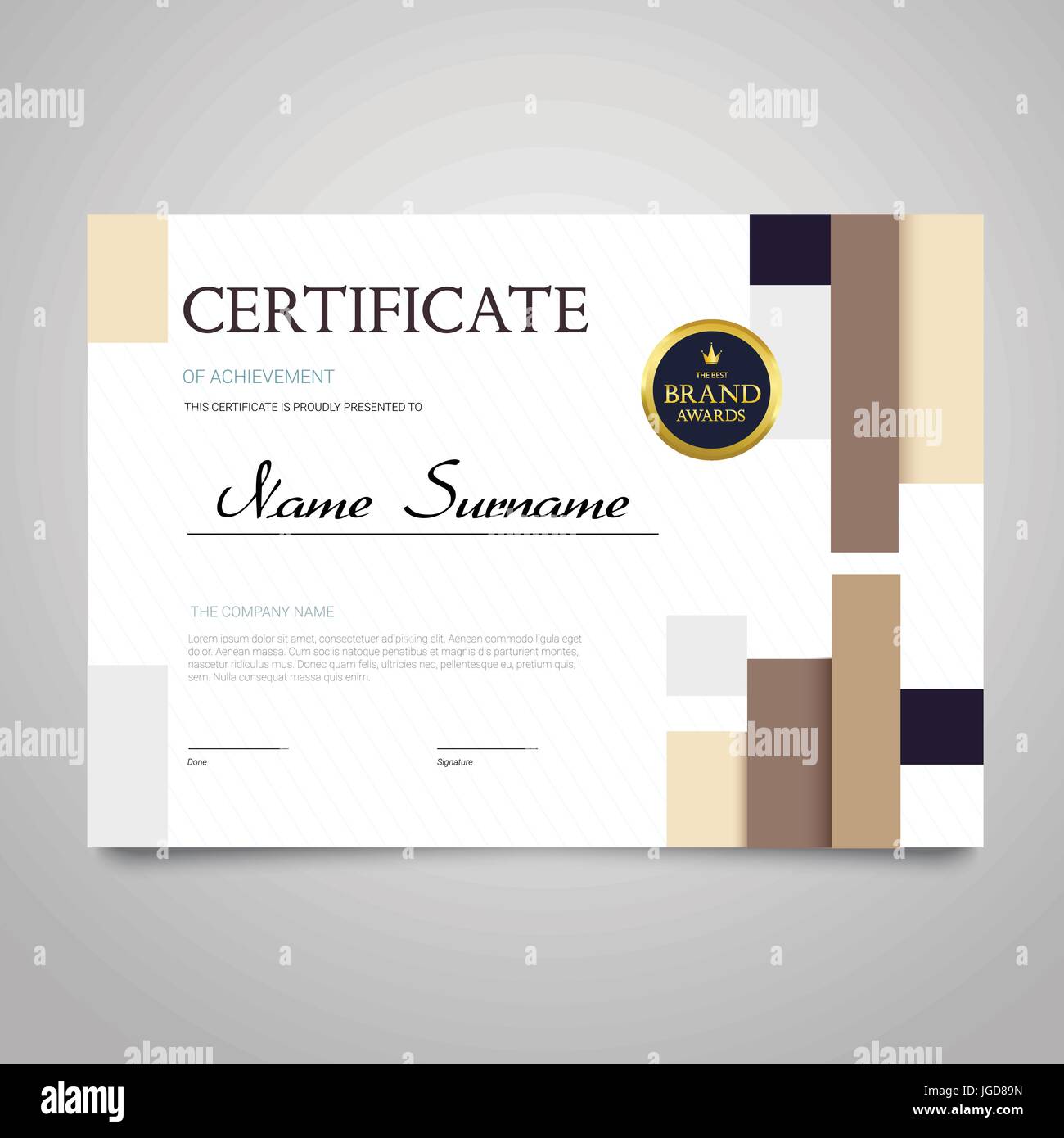 Certificate - modern horizontal elegant vector document with luxury ...