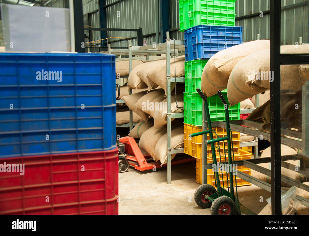 Stacked of rice sacks in warehouse hi-res stock photography and images ...