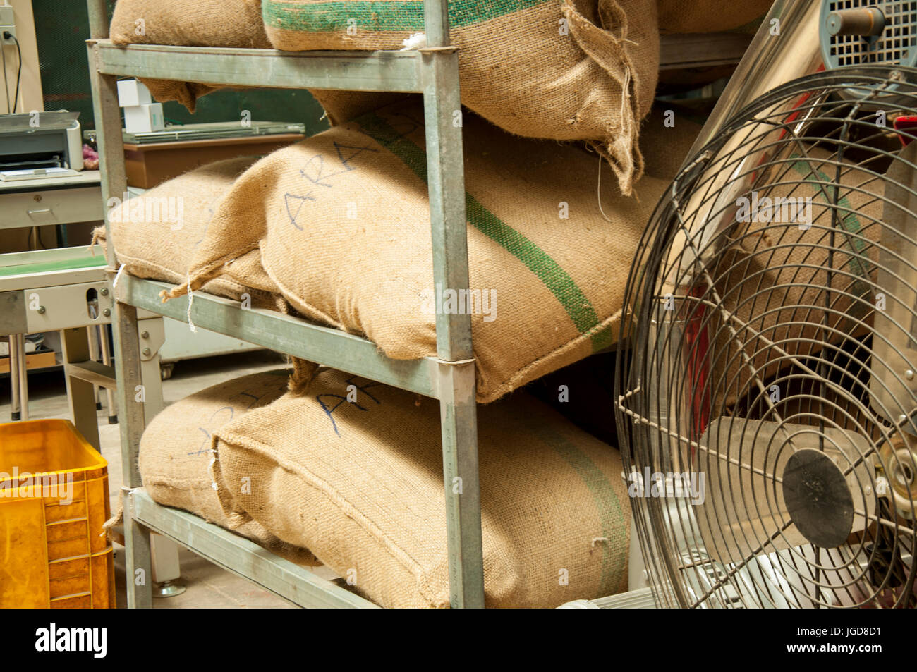 Stacked of rice sacks in warehouse hi-res stock photography and images ...