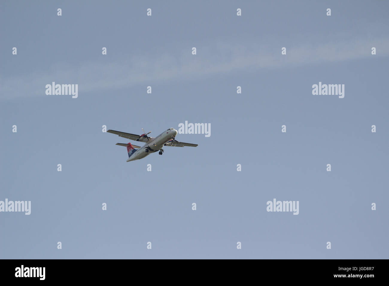 Air Serbia - Serbian airlines jet passenger plane landing at low ...