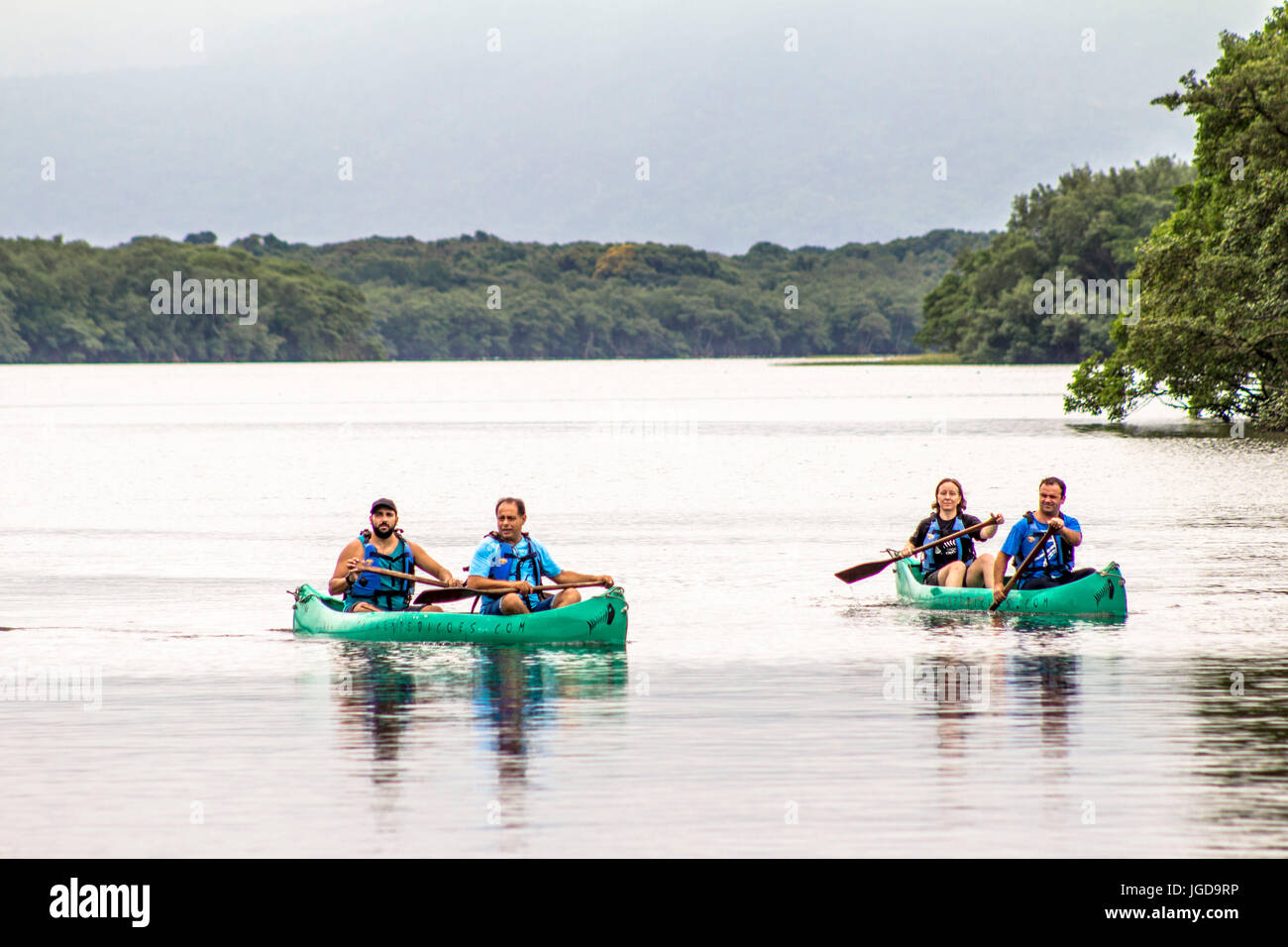 Tourists, ecological canoeing, south coast, 09.03.2015, Praia Grande ...