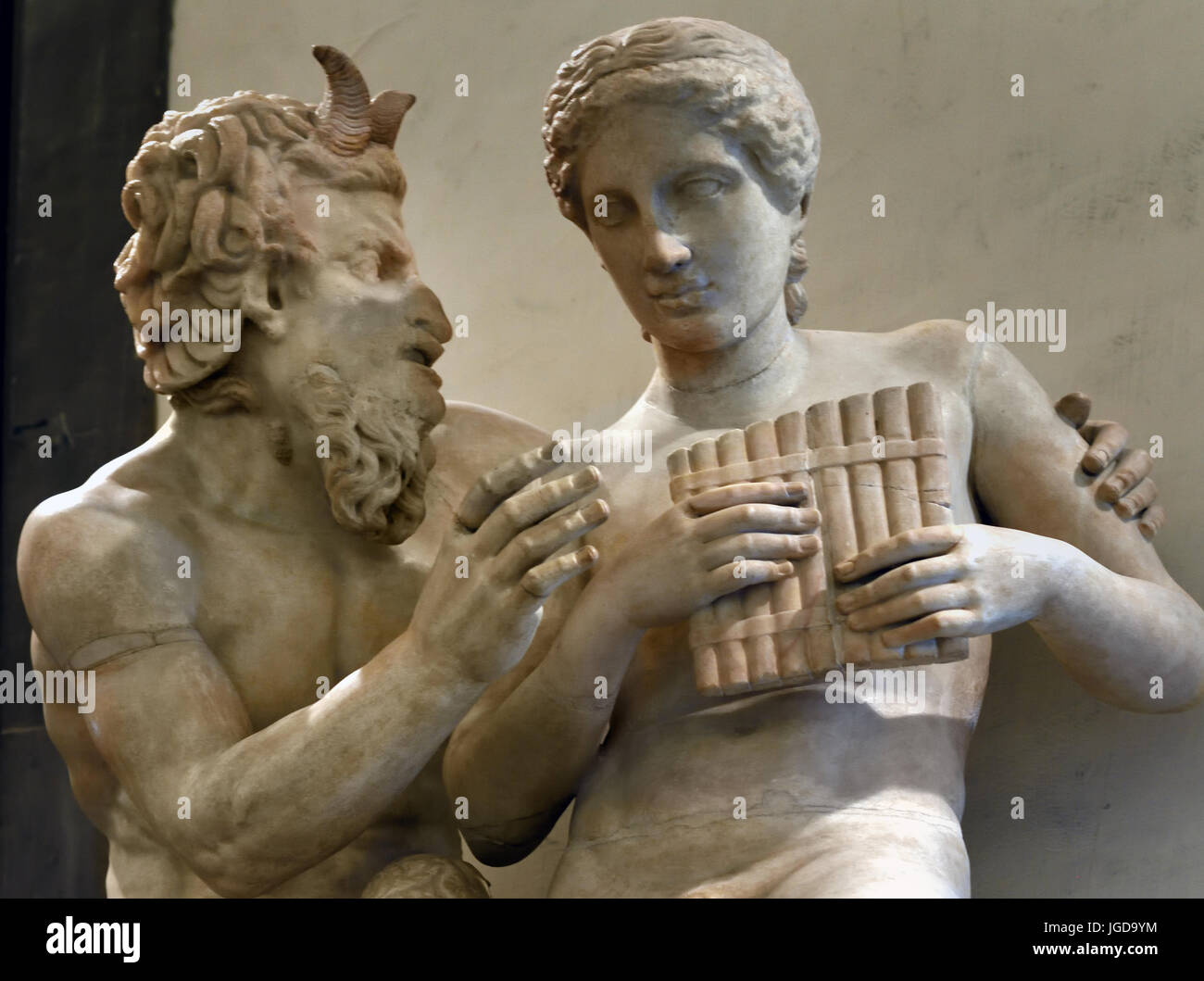 Pan taught Daphnis to play the pipes by sculptor Heliodorus of Rhodes ...