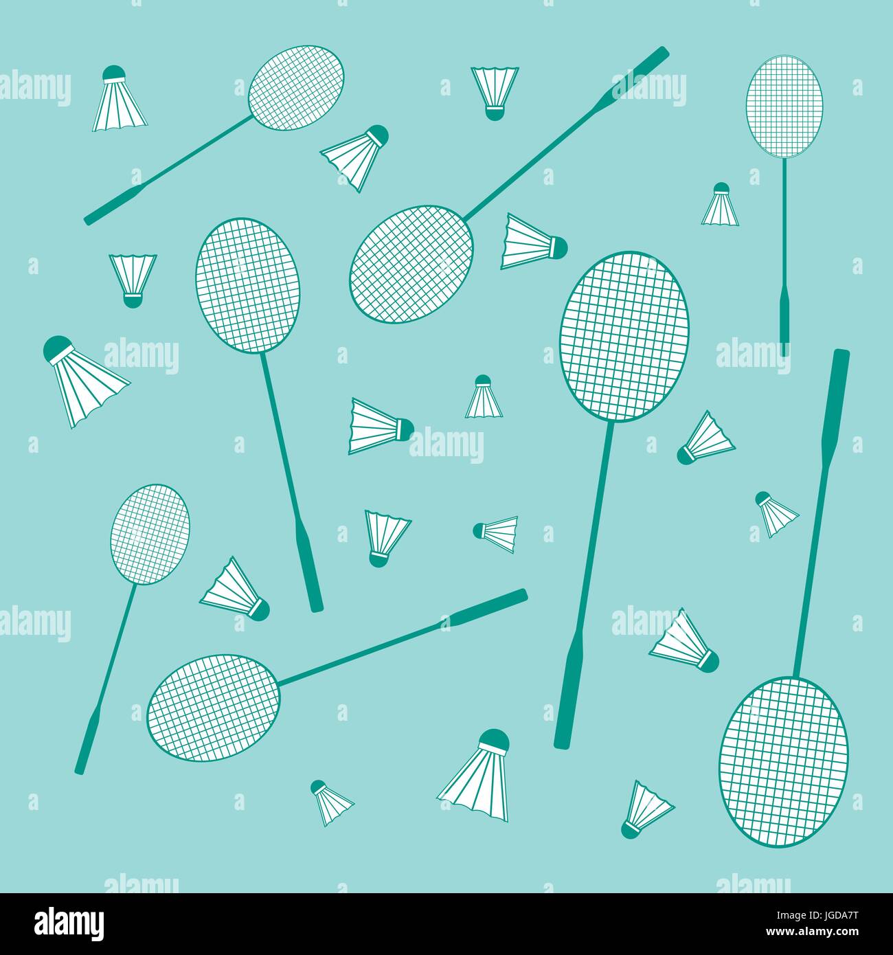 Nice picture of colorful badminton rackets and shuttlecocks on a ...