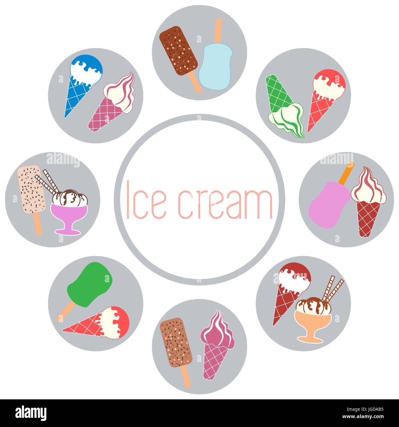 Nice picture of a colored scheme with various kinds of delicious ice ...