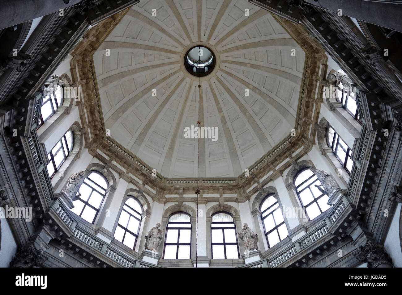 Interior dome of Santa Maria della Salute church, Venice, Italy Stock ...