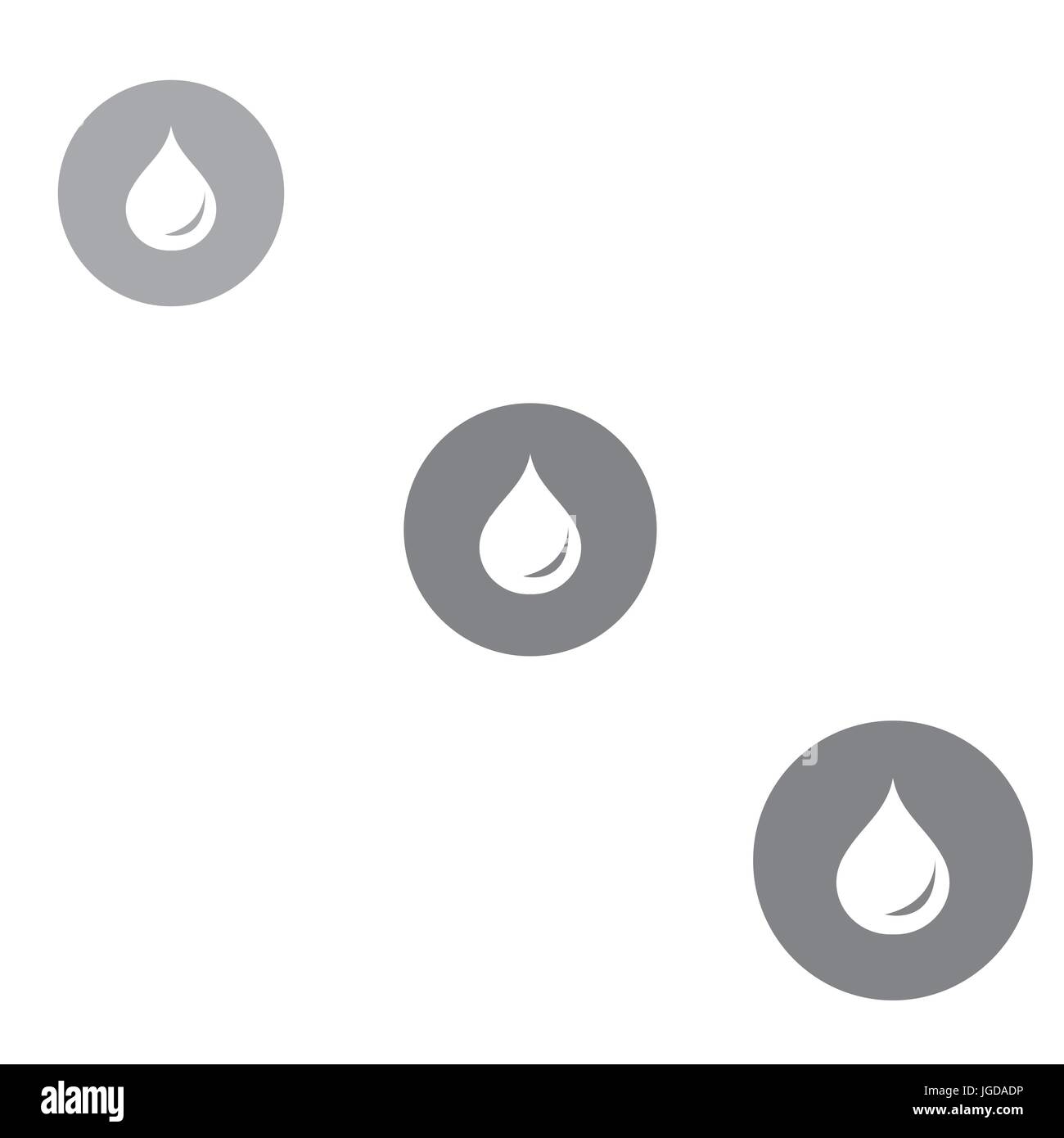 Stylized icon of the three colored fuel droplets silhouette in circles ...
