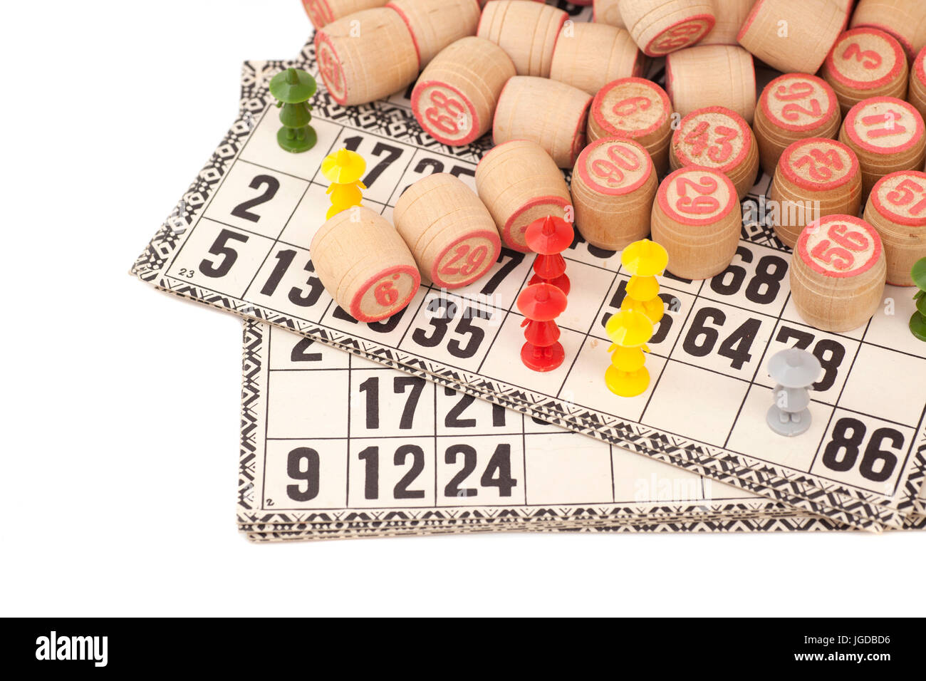 Cards and kegs for Russian lotto bingo game Stock Photo - Alamy