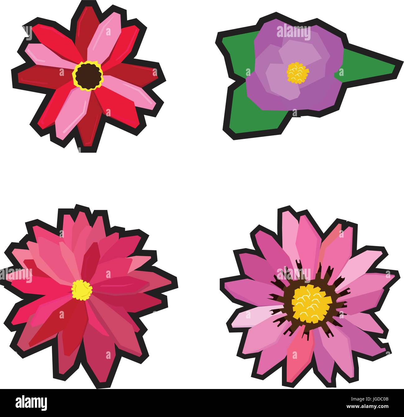 Set of geometric flowers Stock Vector Image & Art - Alamy