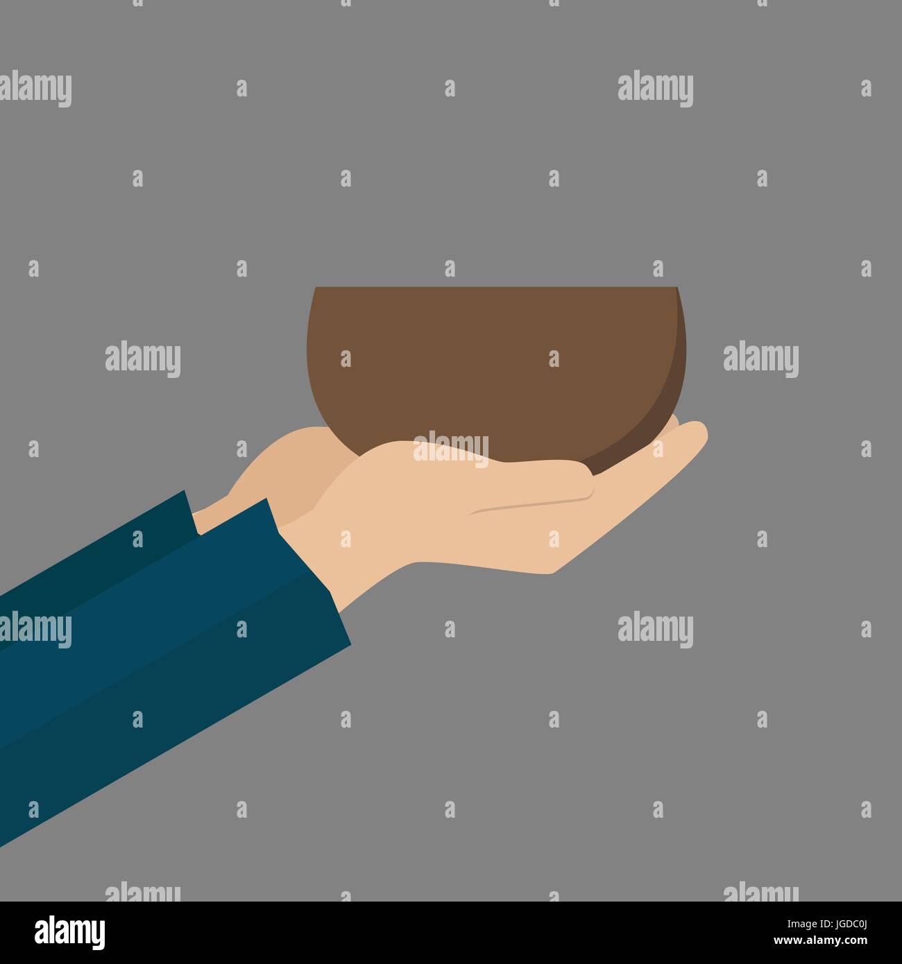 Hands of beggar with bowl. Vector illustration Stock Vector Image & Art ...
