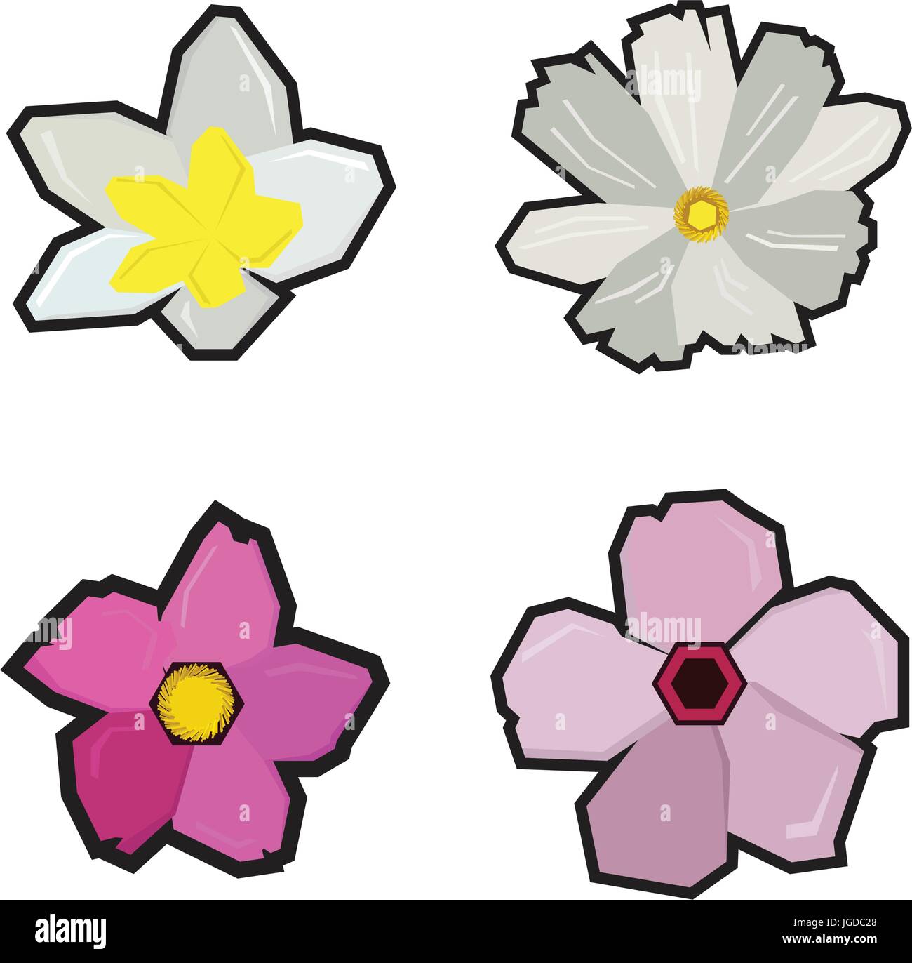 Set of geometric flowers Stock Vector Image & Art - Alamy