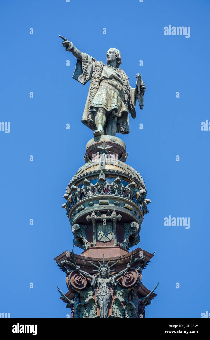 The Columbus monument in Barcelona Stock Photo - Alamy