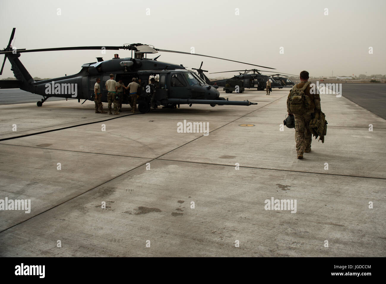 Airmen from the 303rd Expeditionary Rescue Squadron prepare for a ...